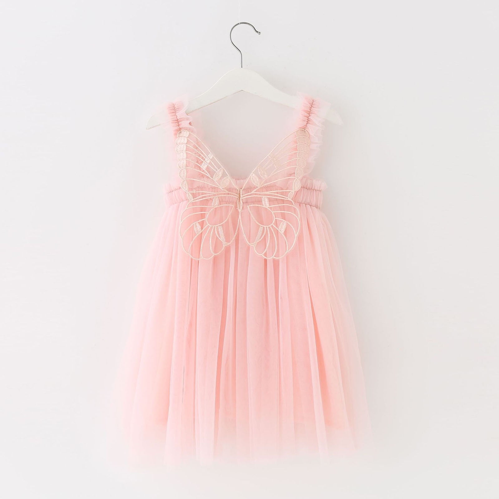 Baby Girl Tulle Dress A-Line Pink Dress Sleeveless Princess Fairy ...