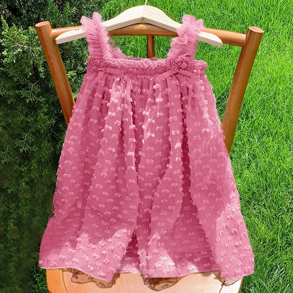 Baby Girl Tulle Dress A-Line Pink Dress for Girls Sleeveless Butterfly ...