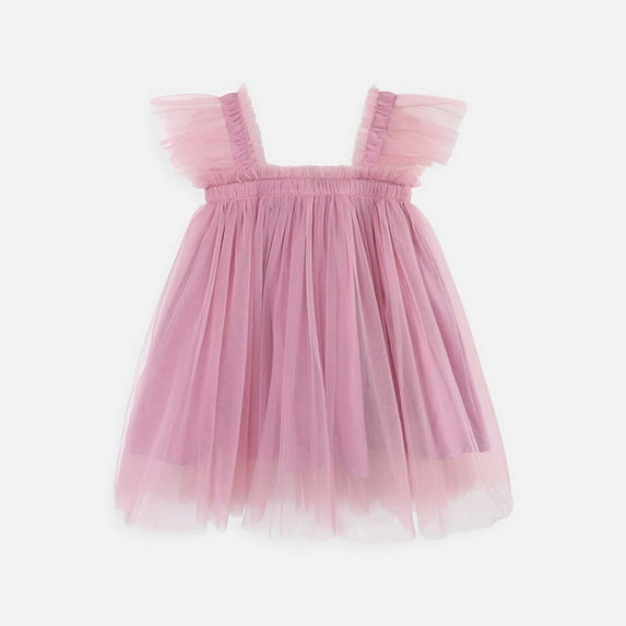 Baby Girl Tulle Dress A-Line Pink Dresses for Girls Sleeveless Princess ...