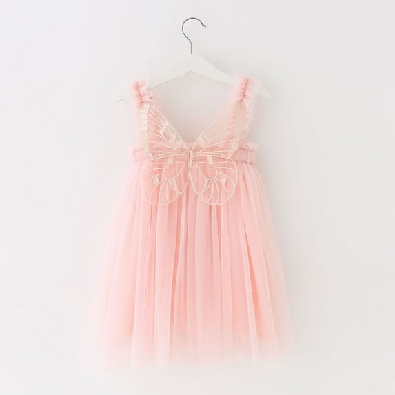 Baby Girl Tulle Dress A-Line Pink Dresses for Girls Sleeveless Princess ...