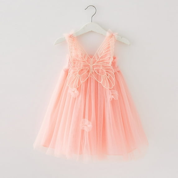 Baby Girl Tulle Dress A-Line Pink Sleeveless Tutu Dress with Back ...
