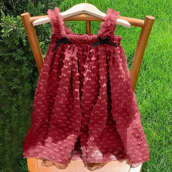 Baby Girl Tulle Dress A-Line Red Dress Sleeveless Butterfly Wings for ...