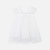 Baby Girl Tulle Dress A-Line White Dress for Girls Sleeveless Princess ...