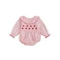 Baby Girl Valentine's Day Clothes 3M 6M 12M 18M Bubble Romper Long Sleeve Ruffle Collar Heart ...