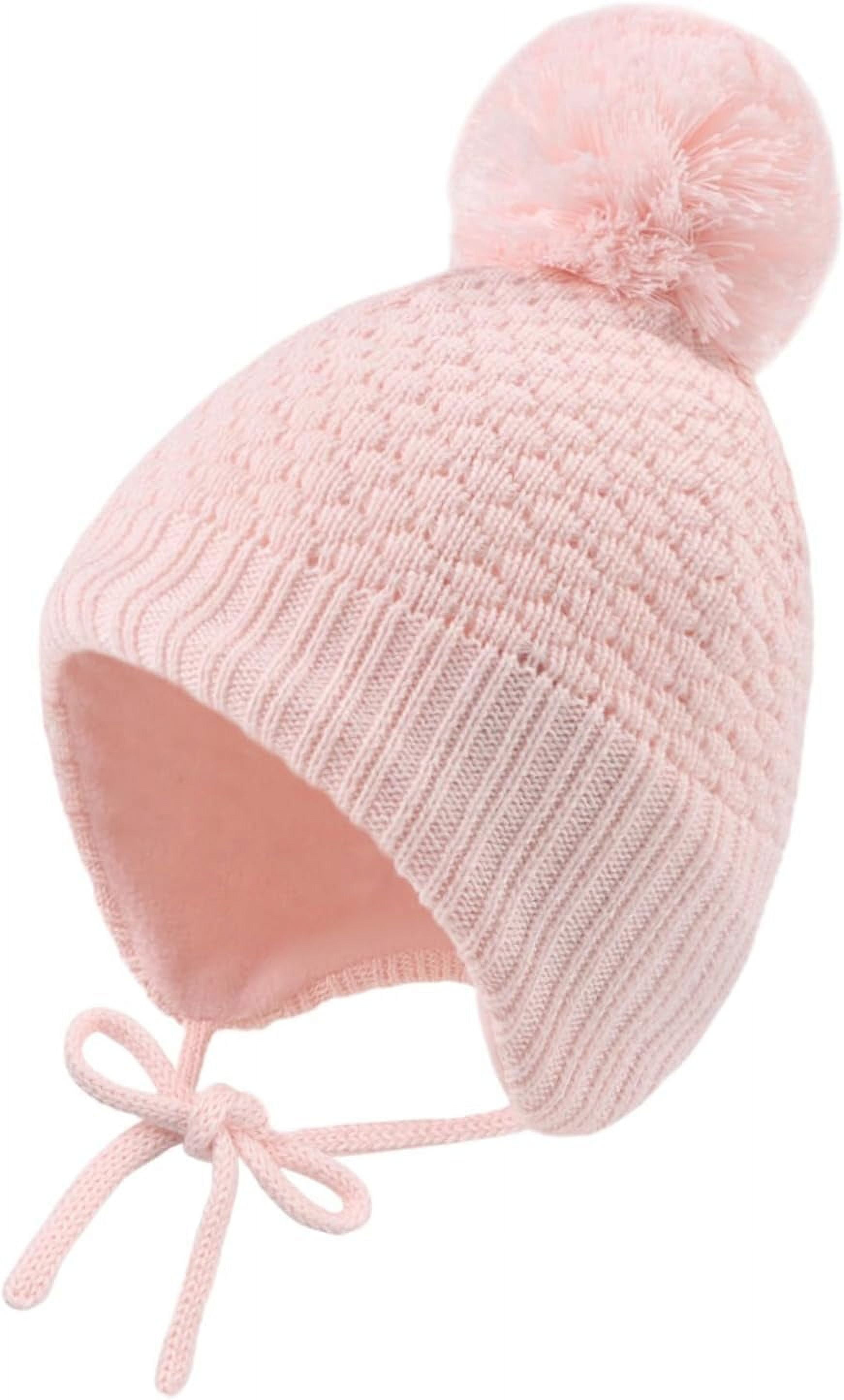 Baby Girl Winter Hats Fleece Lined Infant Beanie Hat for Boys Knitted ...