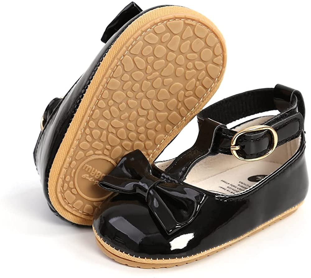 Baby Girls Ballet Dress Shoes - Mary Jane Soft Sole Sidebow Toddler ...