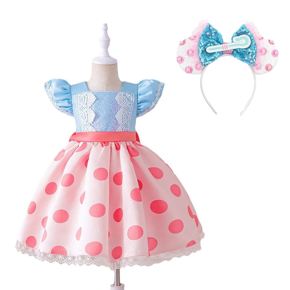 Baby Girls Bo Peep Dress Birthday Polka Dot Fancy Dress Outfits for 6M ...
