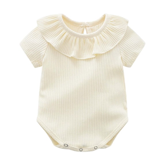Baby Girls Bodysuits Soft Round Neck Romper Outfit To 16 Months ...