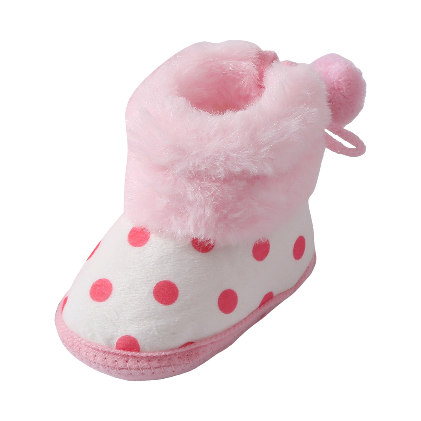 Baby Girls Boys Fuzzy Pink Snow Boots Kids Warm Winter Furry Lined Non ...