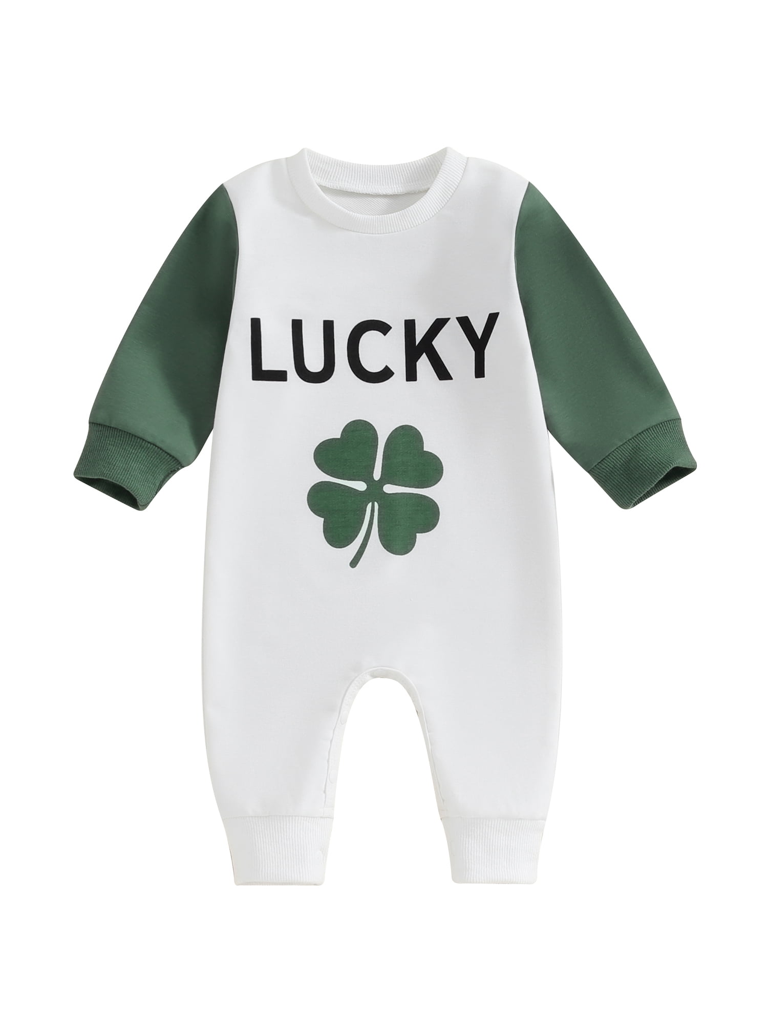 Baby Girls Boys Irish Day Jumpsuit Long Sleeve Crew Neck Letter Four ...