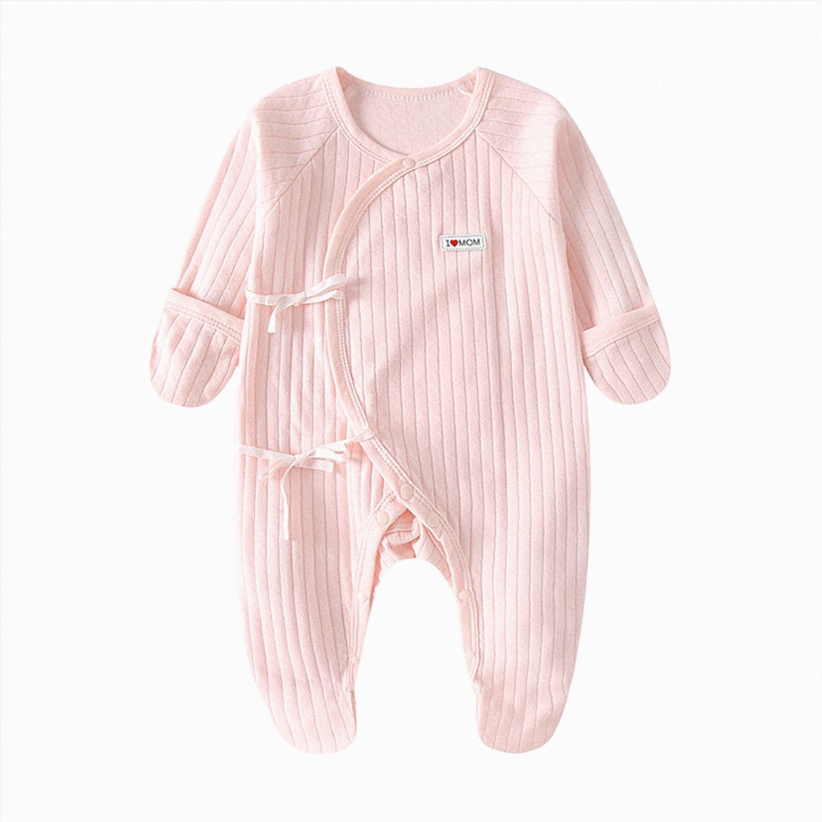 Baby Girls Boys Long Sleeve Printed Bodysuit Infant Foot Jumper Cotton ...