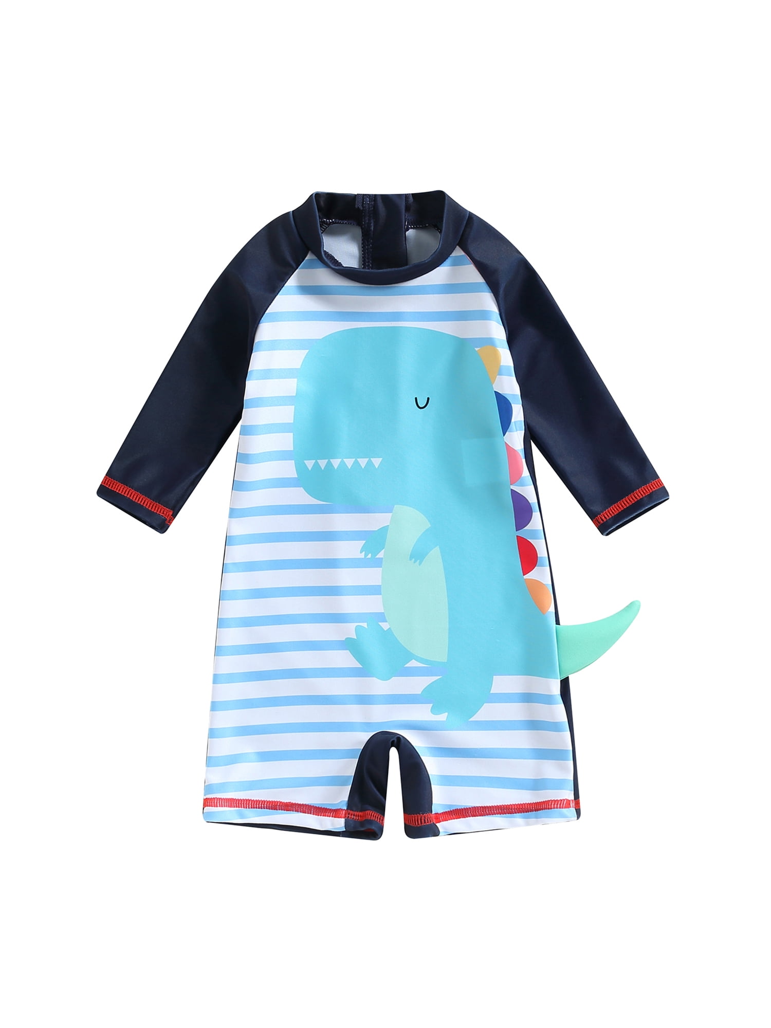 Baby Girls Boys One Piece Rash Guard Swimsuit Kids Round Neck Dinosaur ...