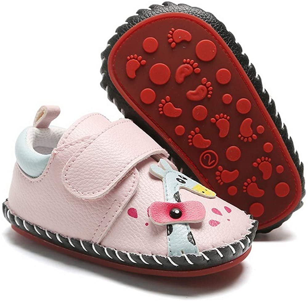 Baby Girls Boys Pu Leather Sneakers Anti-Slip Rubber Sole Cartoon ...