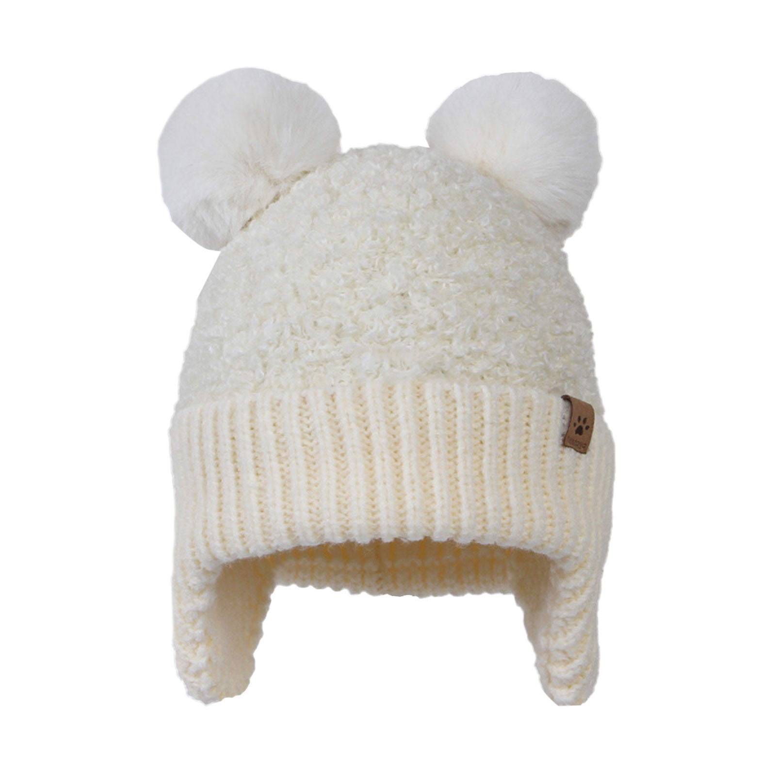 Baby Girls Boys Soft Warm Knit Hat Kids Winter Hat With Earflap Scarf ...