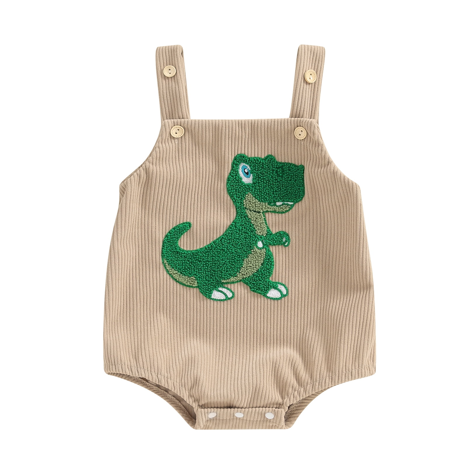 Baby Girls Boys Summer Romper Sleeveless Dinosaur/Shark Embroidery ...