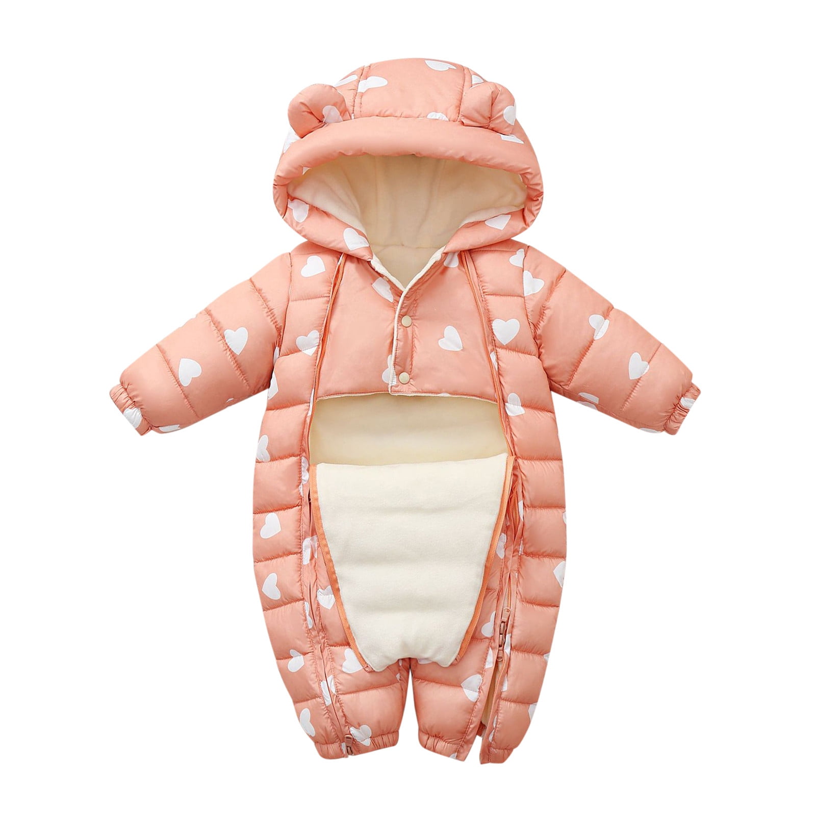 Baby Girls Boys Warm Hooded Snowsuit Jumpsuit Down Coat Romper Padded Outwear Jacket Snow Wear ...