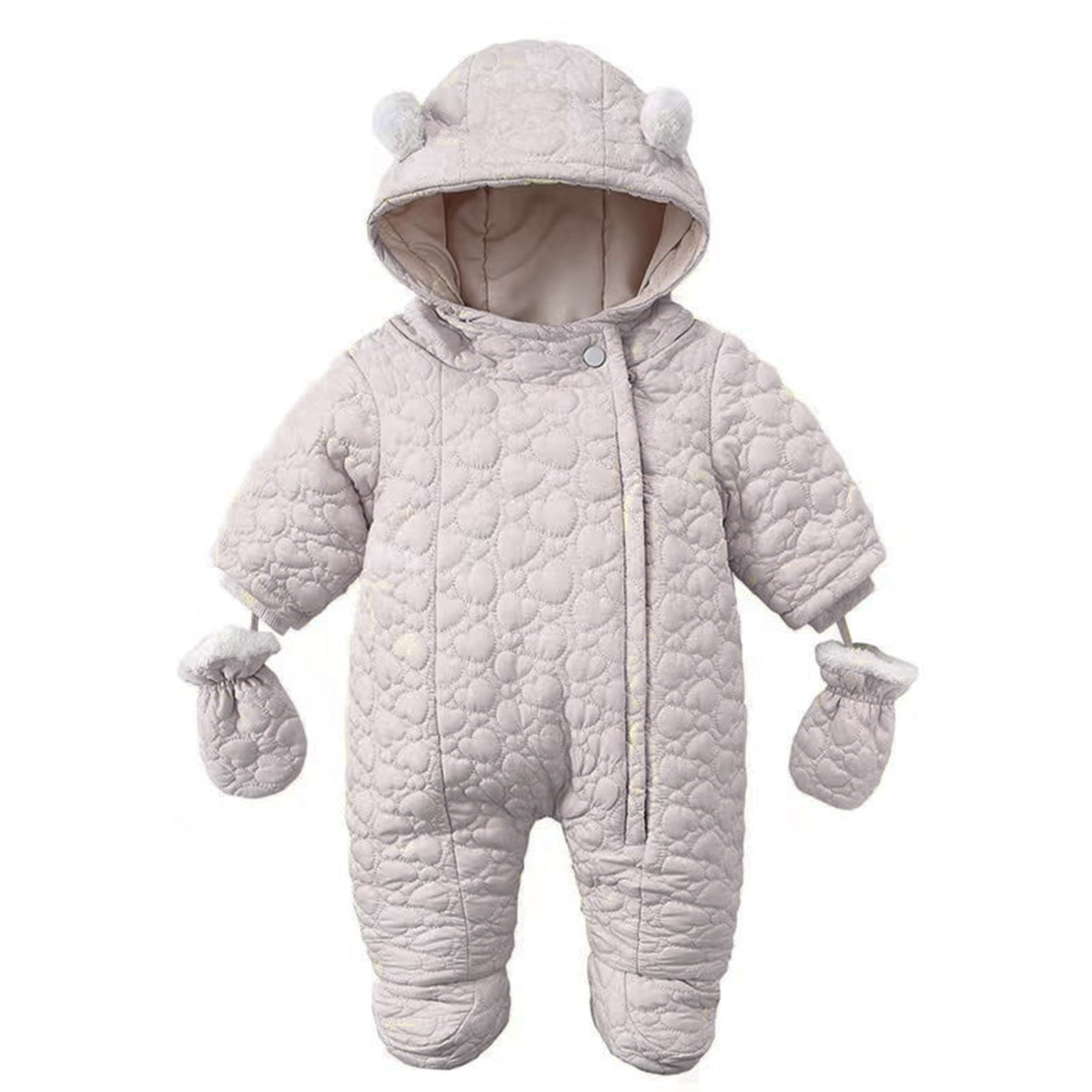 Baby Girls Boys Winter Clothes Romper Hooded Cute Winter Clothes Bear ...