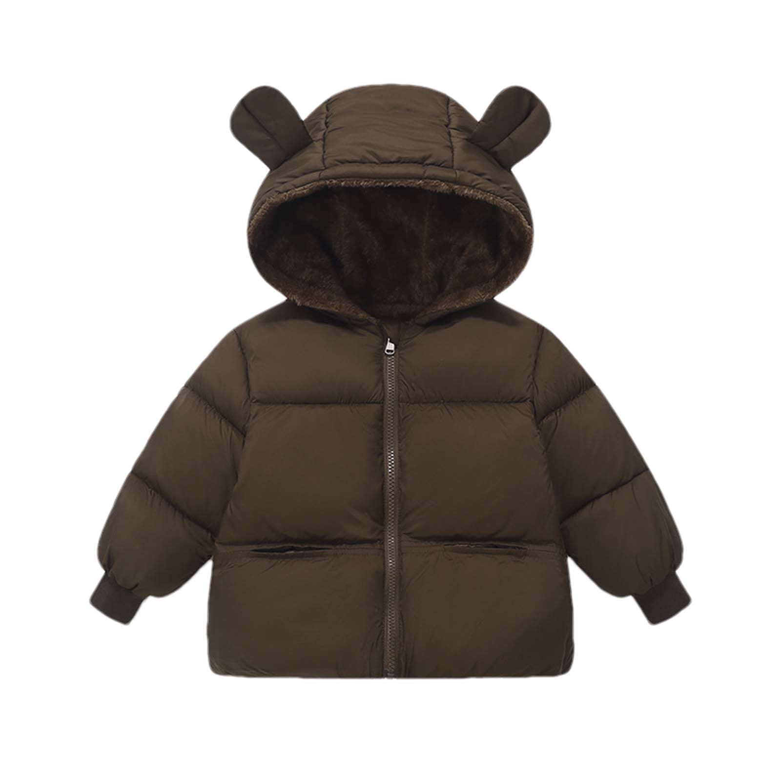Baby Girls Boys Winter Warm Fleece Jackets With Hooded Toddler Fleece Lined Coat Outer Clothing ...
