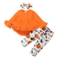 Younger Tree Newborn Infant Halloween Pumpkin Outfit, Long Sleeve Shirt & Pants Set, Gift for 12 ...
