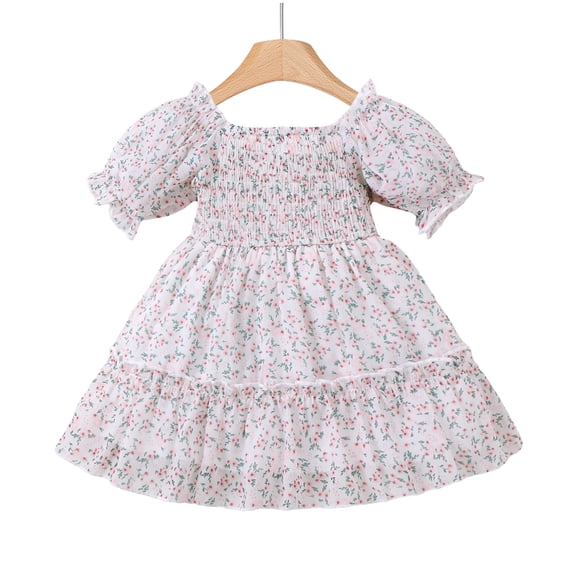 Baby Girls Clothes Toddler Girls Floral Dress 4T Girls Short Sleeve ...