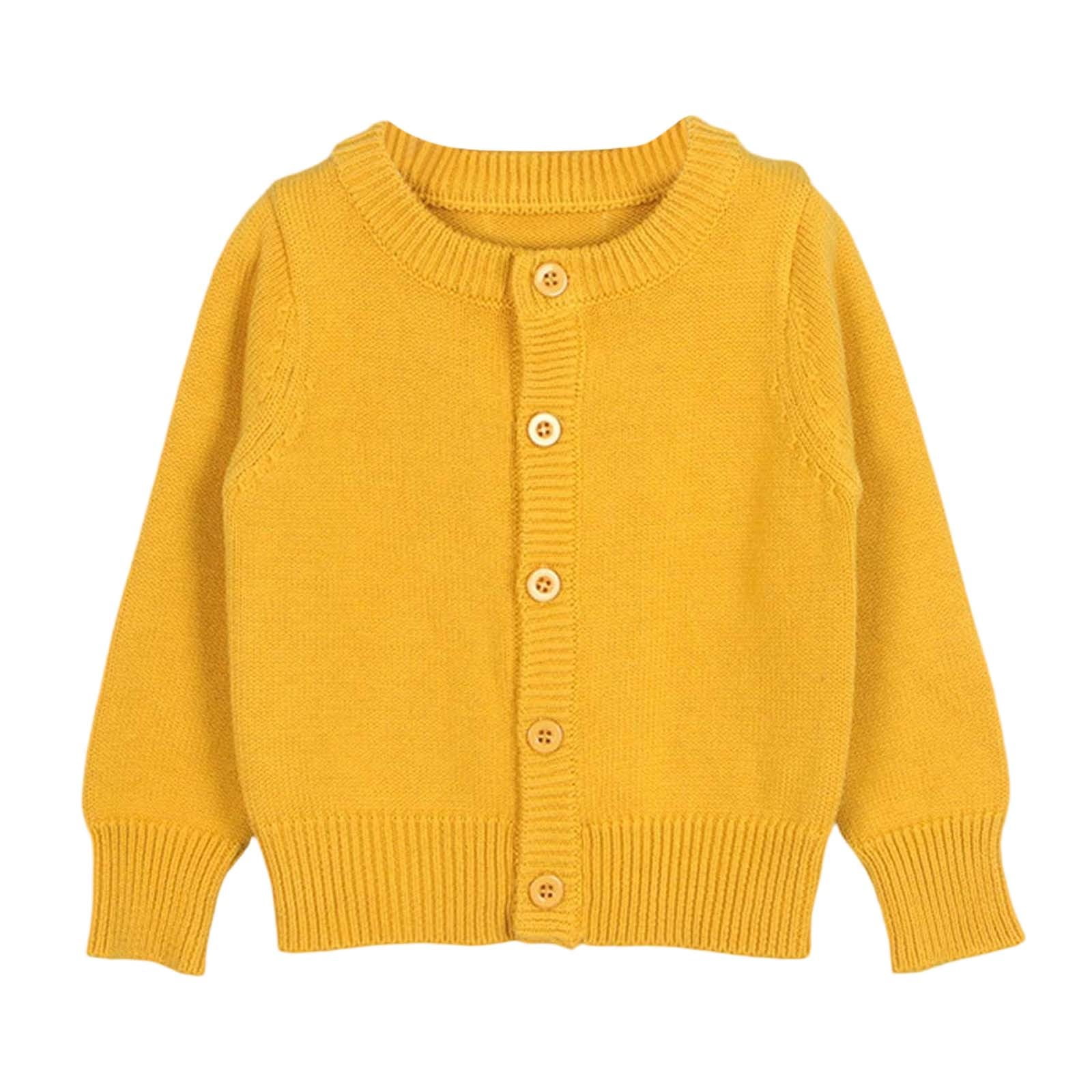 Baby Girls Cotton Cardigan Long Sleeve Kid Button Sweater Girl Crew ...