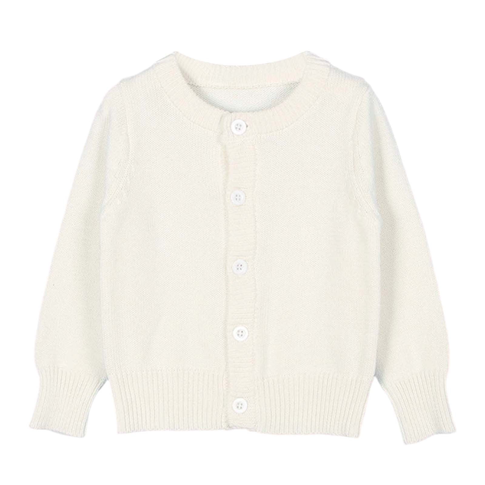 Baby Girls Cotton Cardigan Long Sleeve Kid Button Sweater Girl Crew ...