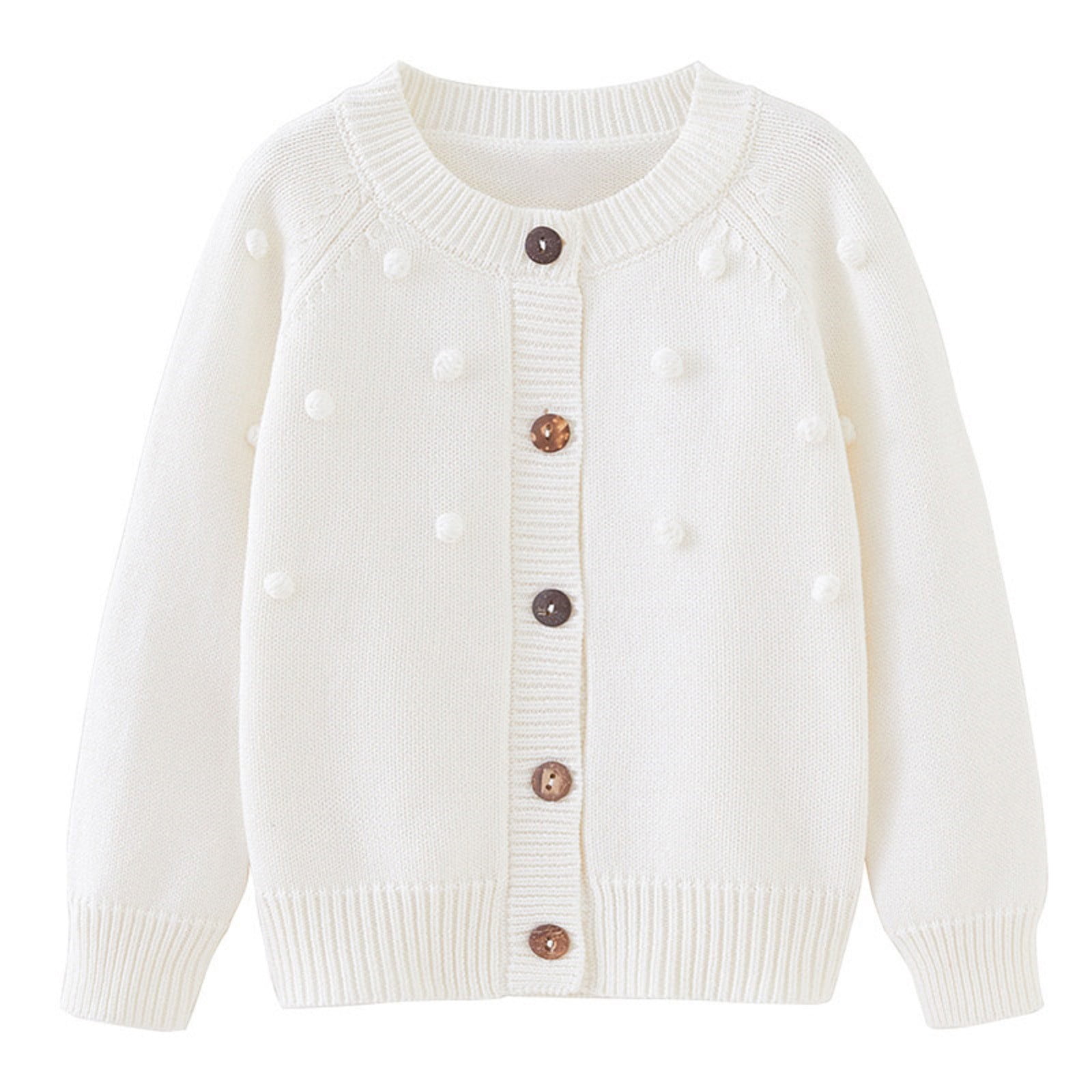 Baby Girls Cotton Cardigans Long Sleeve Crewneck Knit Cardigan Sweater ...