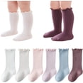 Baby Girls Cotton Socks Newborn Keep Warm Solid Color Sock Knee-High ...