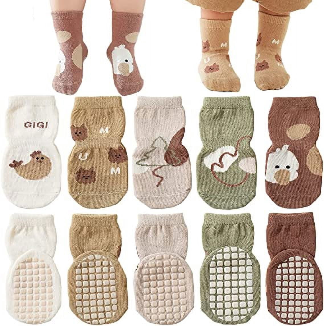 Baby Girls Cute Cartoon Non-Slip Socks Baby Toddler Cotton Warm Grip ...