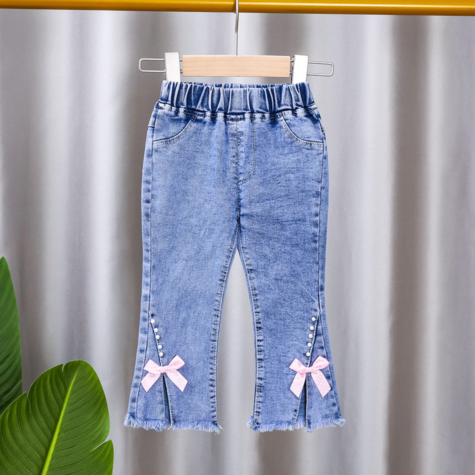 Baby Girls Denim Jeans Toddler Kid Pants Jeans Elastic Waist Denim ...