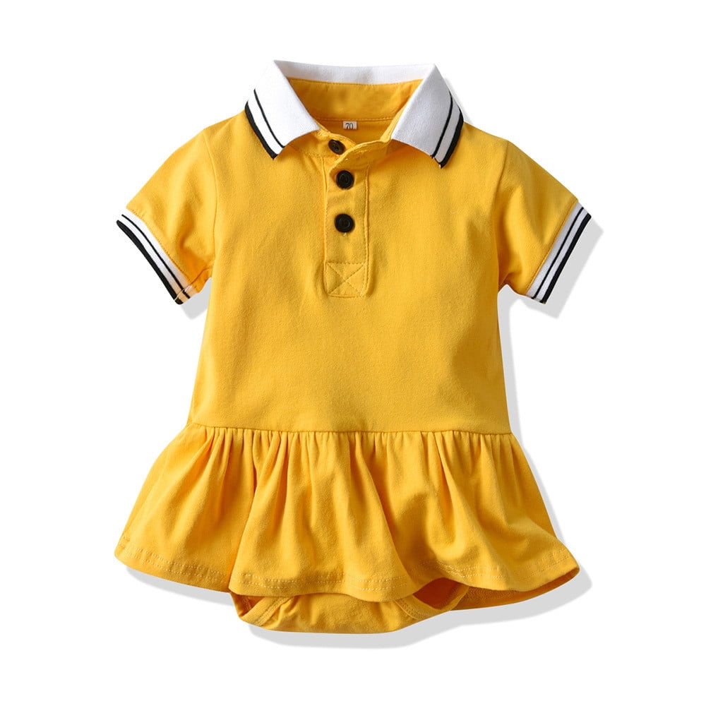 Baby Girls Dress Bodysuit Casual Summer Outfit Gentle Short Sleeve ...