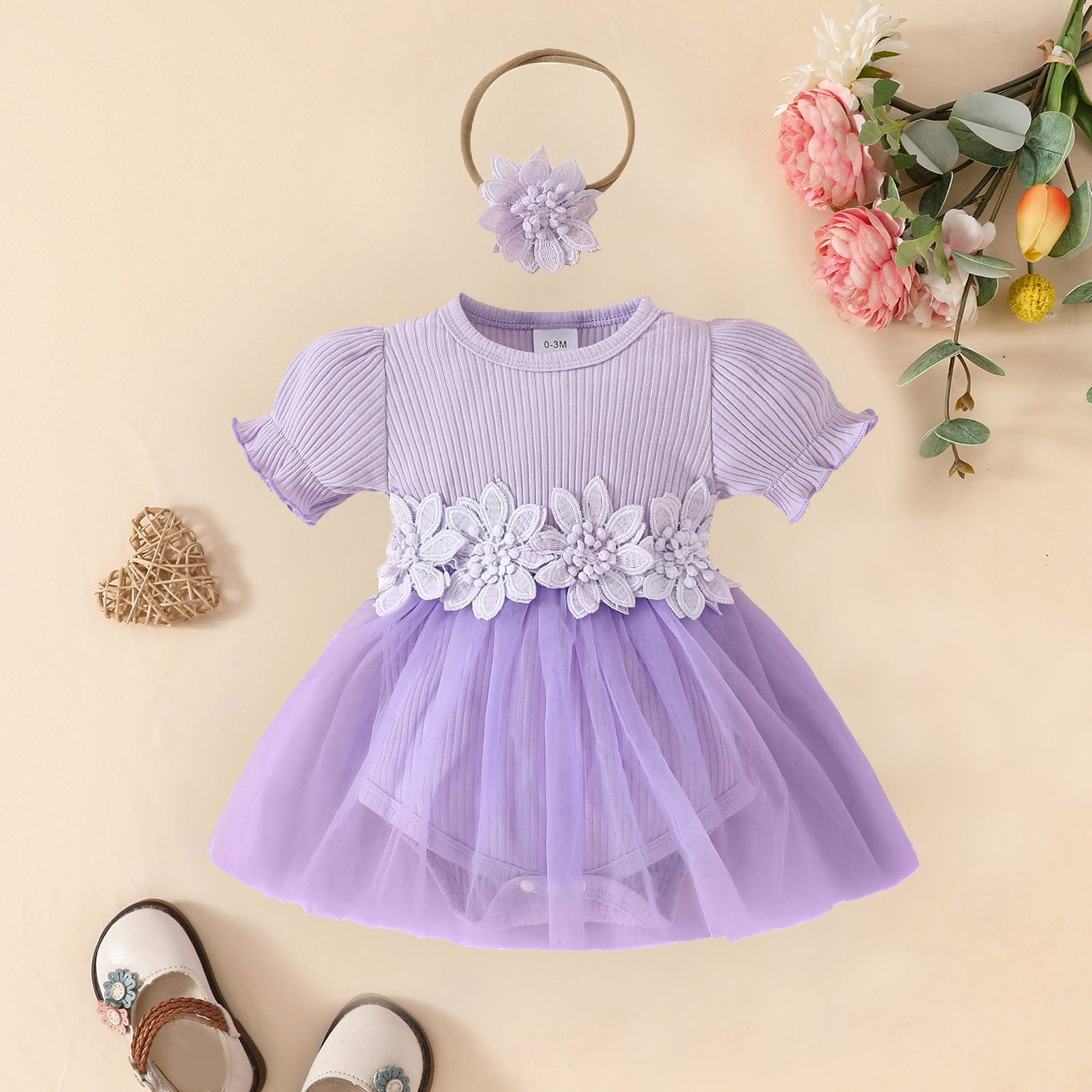 Baby Girls' Dresses Cute Pattern Embroider Girls Tulle Dress Romper ...