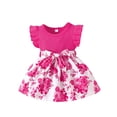 Baby Girls' Dresses Fashion Flutter Sleeve Print Contrast Design Plus ...