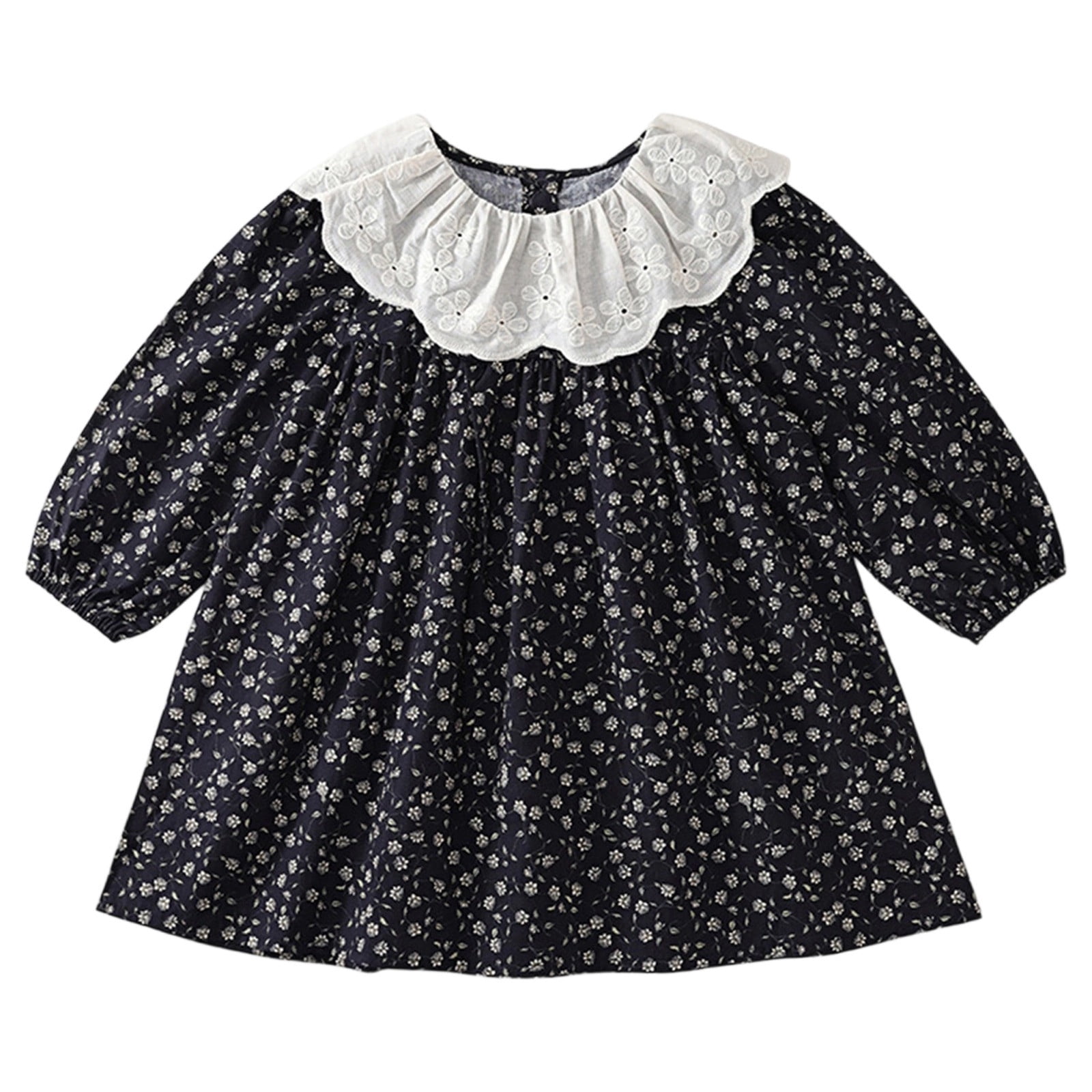 Baby Girls' Dresses Floral Lace Collar Long Sleeve Girls Activities ...