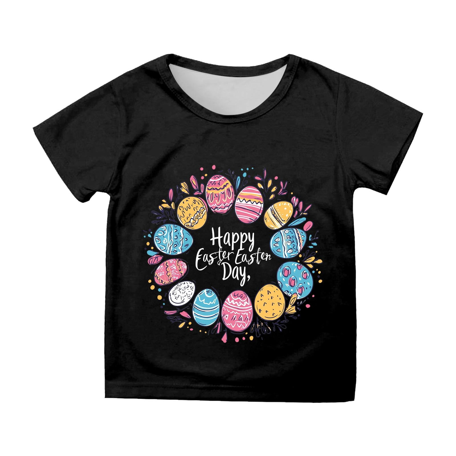 Baby Girls Easter Bunny Print T-shirt Round Neck Soft Cotton ...