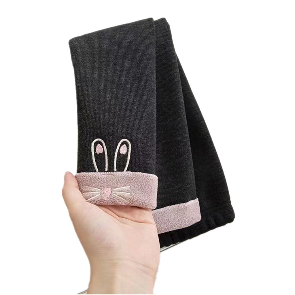 Baby Girls Fleece Lined Leggings Kids Winter Thick Thermal Tights Elastic Wasit Full Length ...