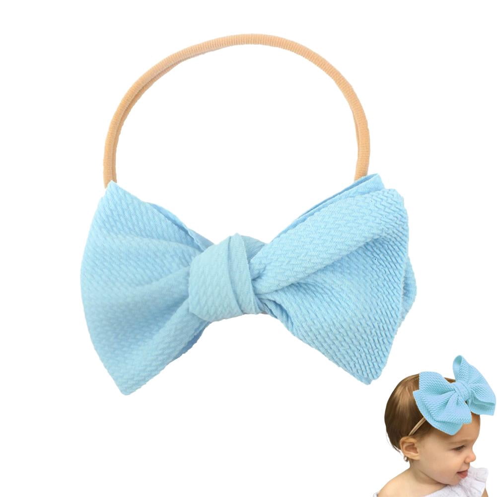 Baby Girls Hairbands Bow Headband Handmade Soft Stretchy Pink Bowknot ...