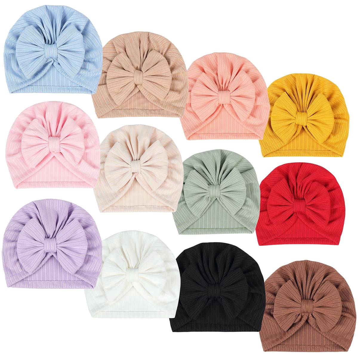 Baby Girls' Hats Linen Cotton Cap Infant Big Bow Hat Newborn Shower (0 ...