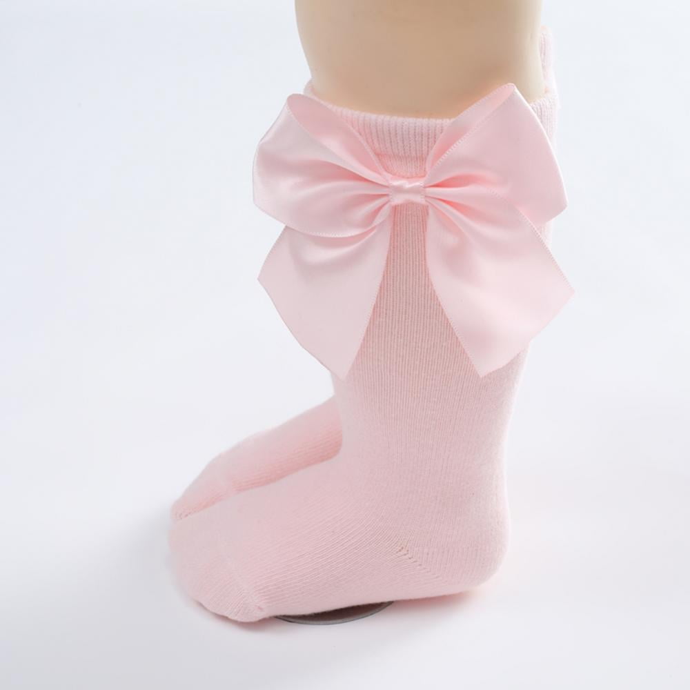 Baby Girls Knee High Socks Bow Long Stockings Infants Toddlers Ruffled ...