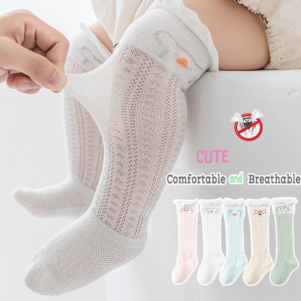 Baby Girls Knee High Socks Newborn Little Kids Long Stockings Infants ...