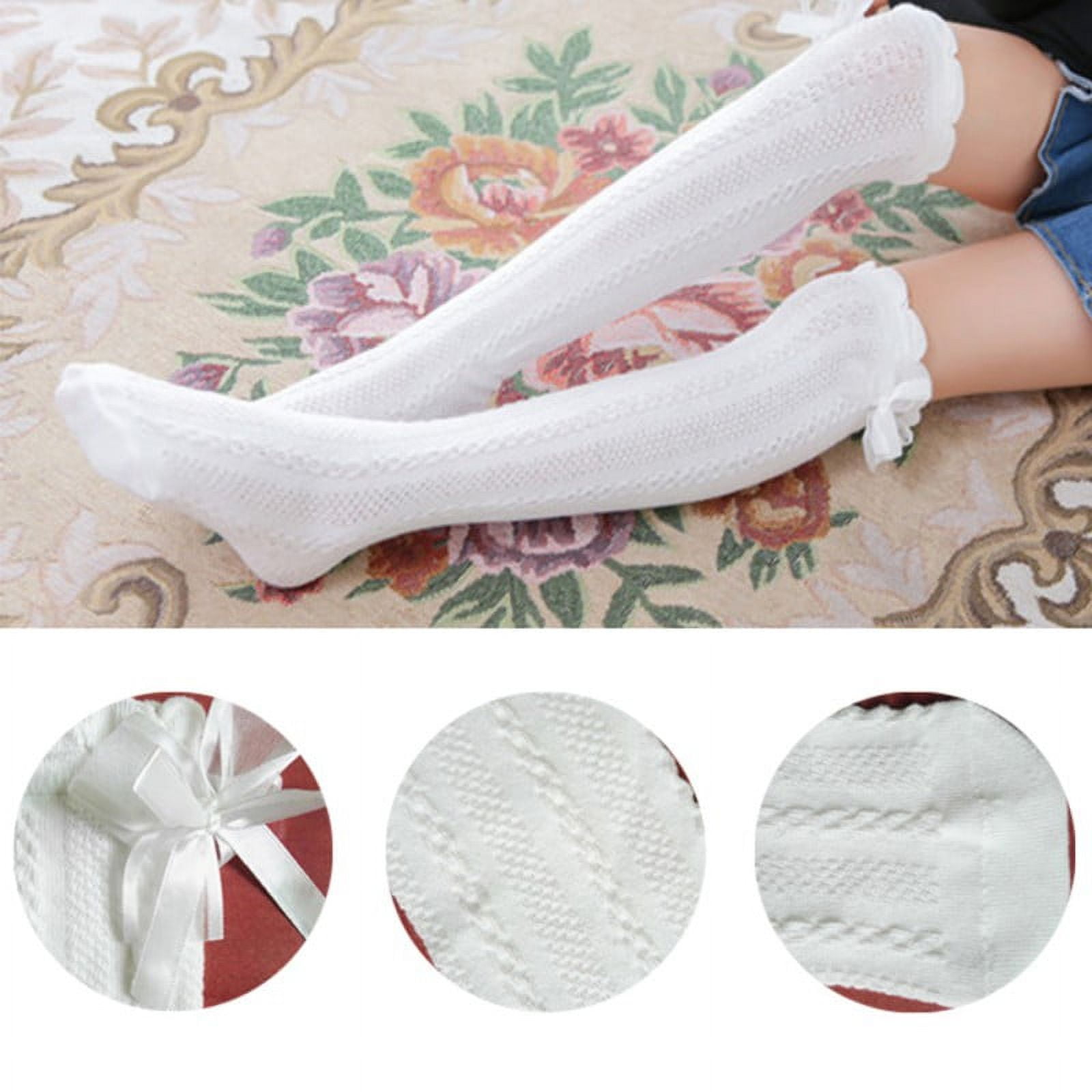 Baby Girls Knee High Socks with Bow Long Stockings Infants Toddlers ...