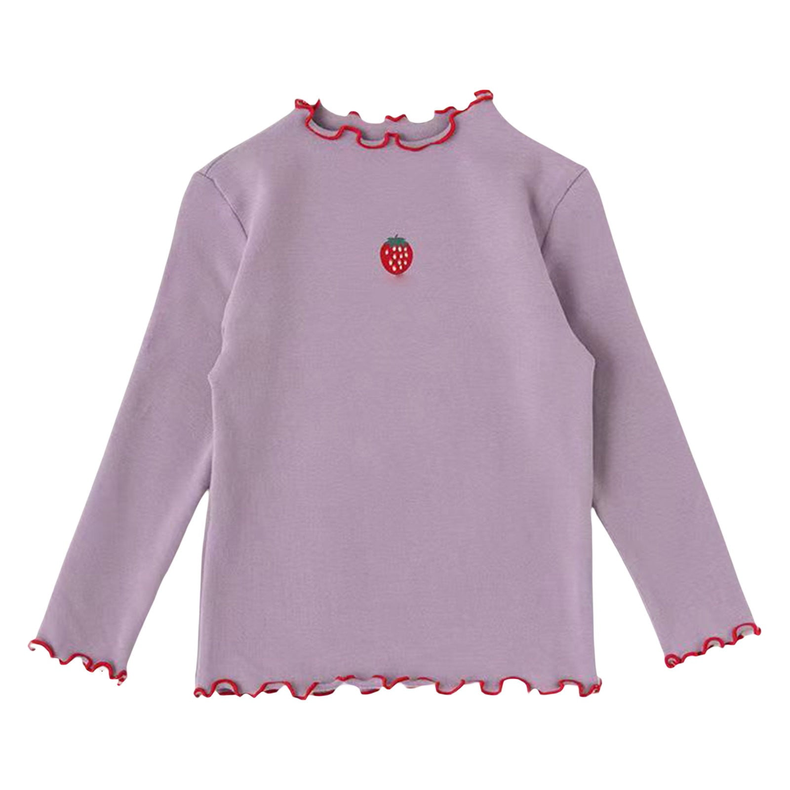 Baby Girls Long Sleeve Cotton Shirt Ruffle Neck and Cuff Cute ...