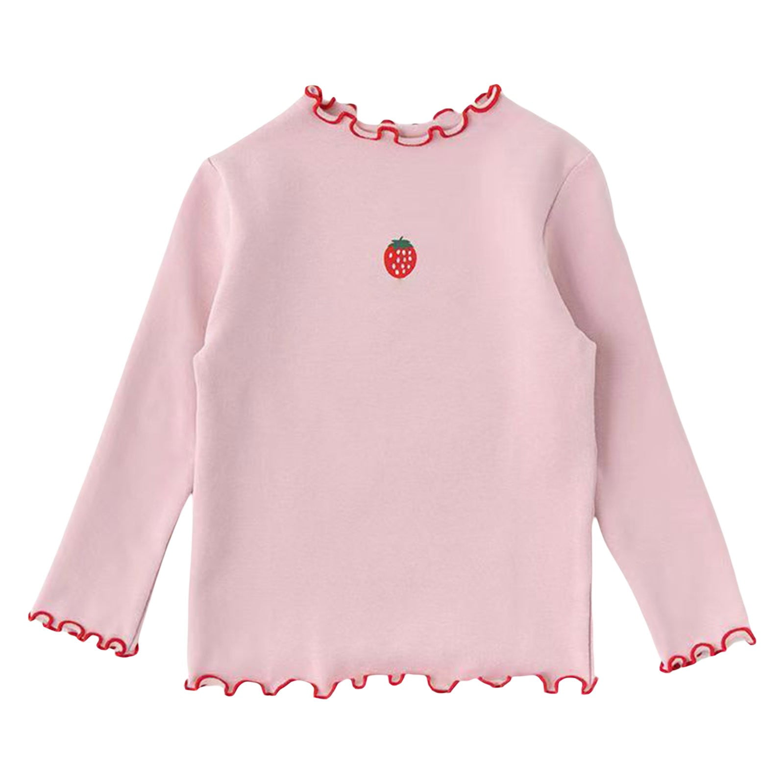 Baby Girls Long Sleeve Cotton Shirt Ruffle Neck and Cuff Cute ...