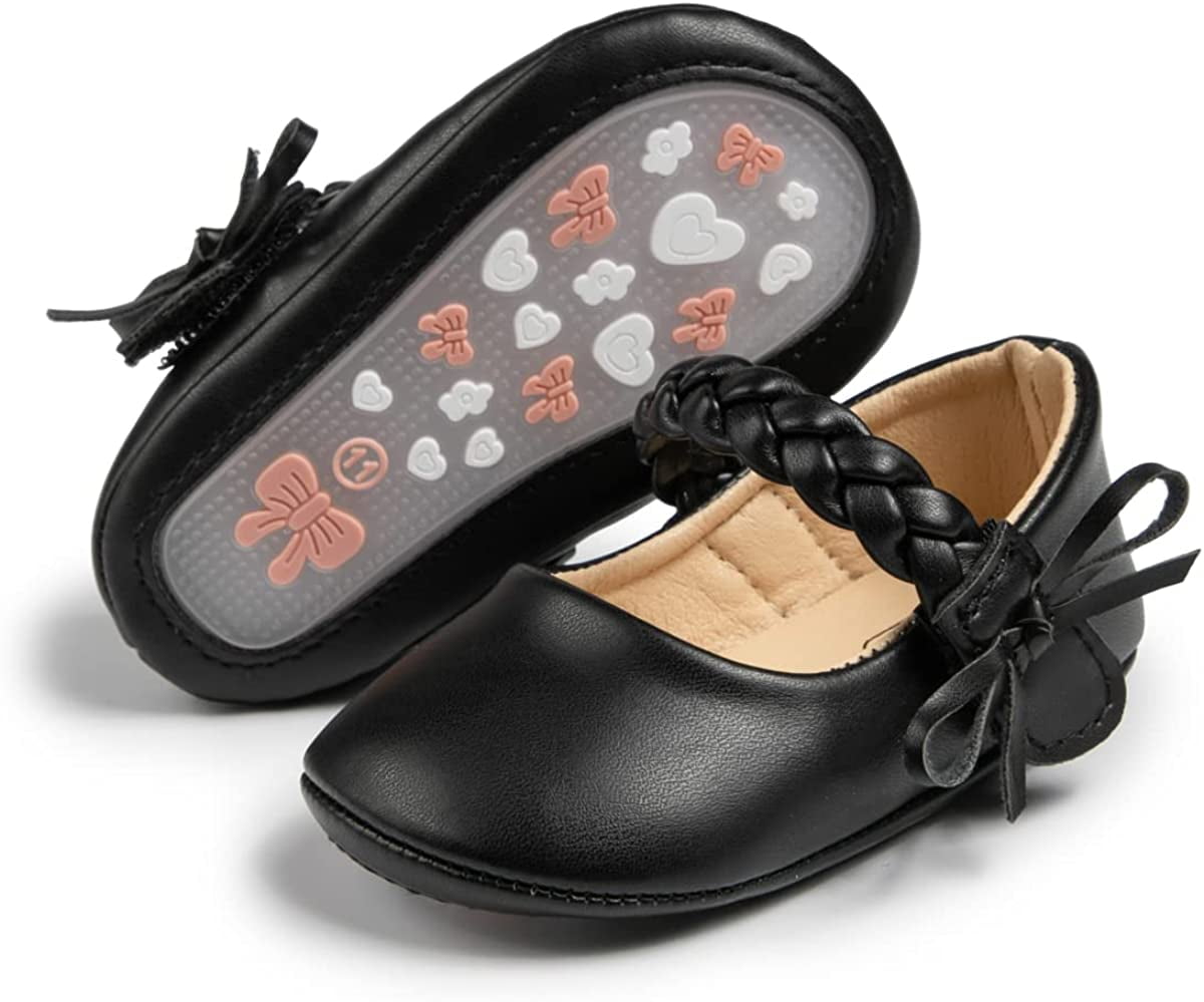 Baby Girls Mary Jane Sequins Crown Flats PU Leather Wedding Party ...