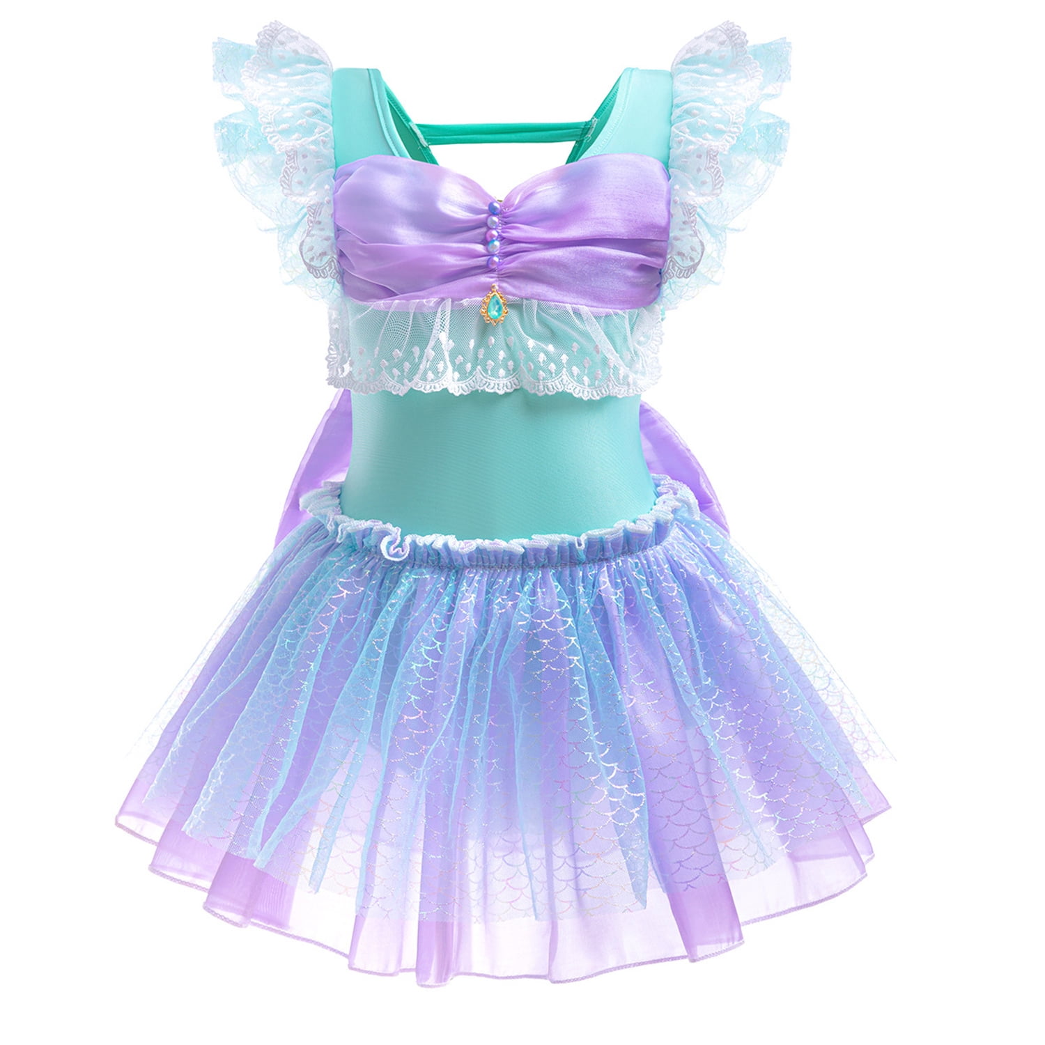 Baby Girls Mermaid Bathing Suit One Piece Swimsuit Beach Dress ...