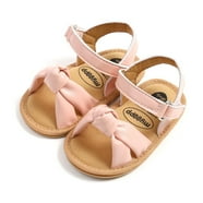 GYRATEDREAM Baby Toddler Infant Girls PU Leather Soft Sole Summer Sandals Flower Princess Flat ...