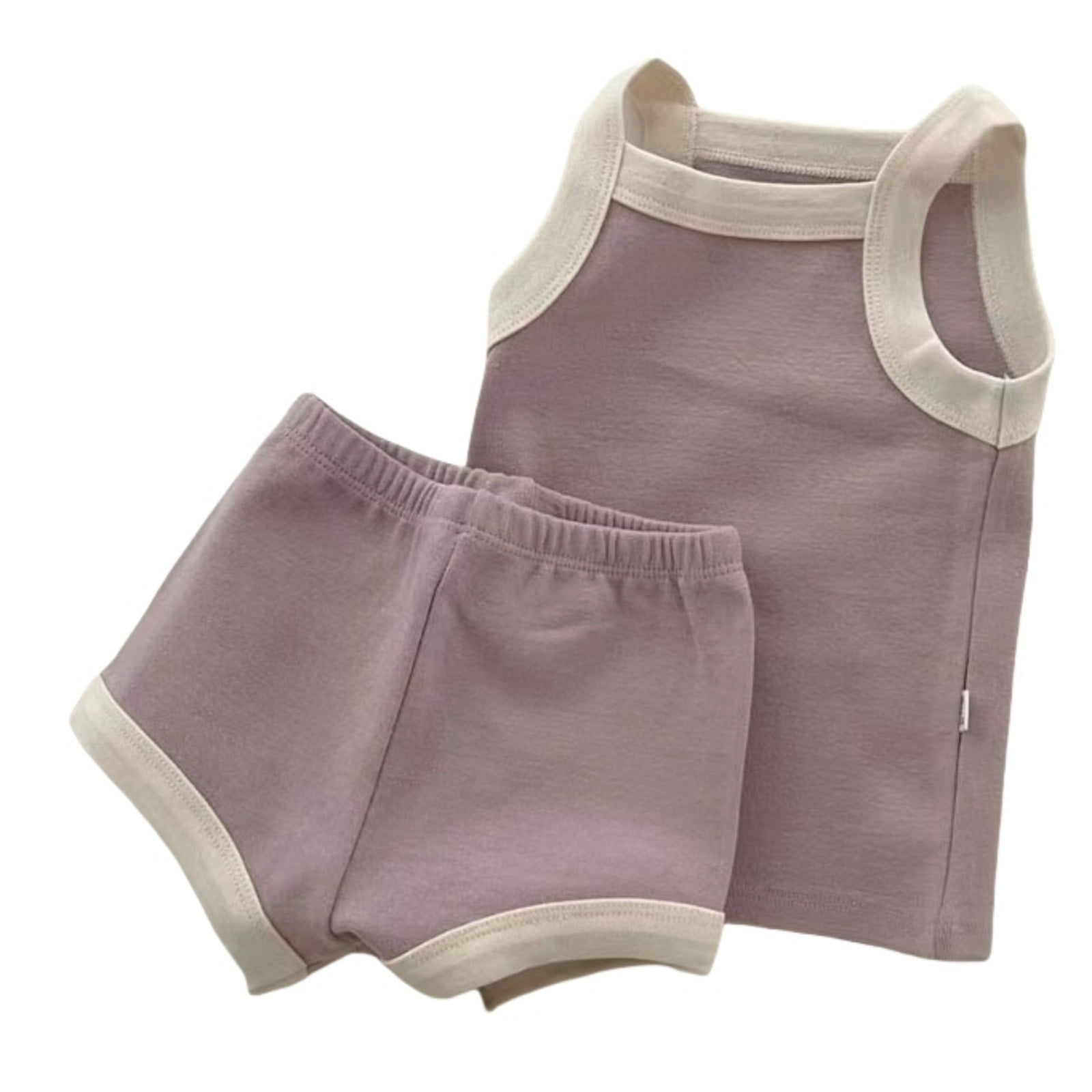 Baby Girls Outfit Sets Summer Solid Color Crew Neck Sleeveless Vest ...