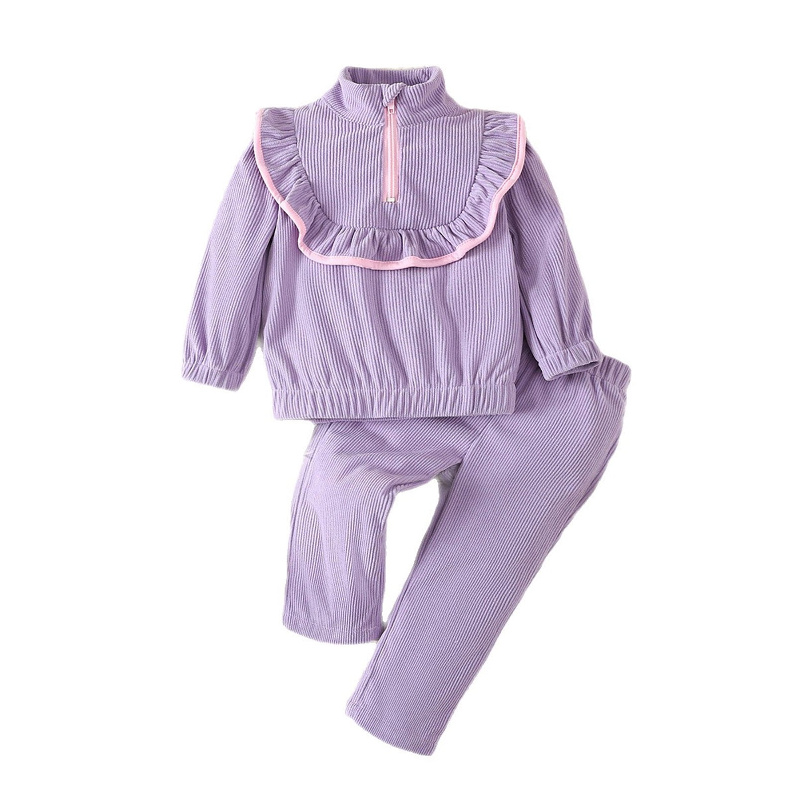 Baby Girls Outfits Sets Toddler Corduroy Long Sleeve Hoodie Outfit For ...