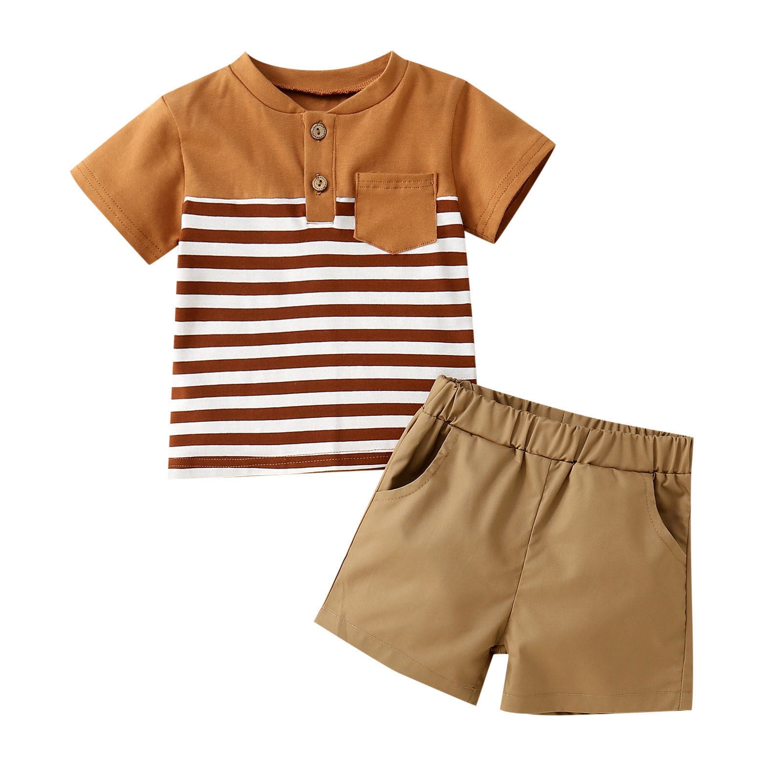 Baby Girls Outfits Toddler Boy Clothes Short Sleeve Striped Tops T ...