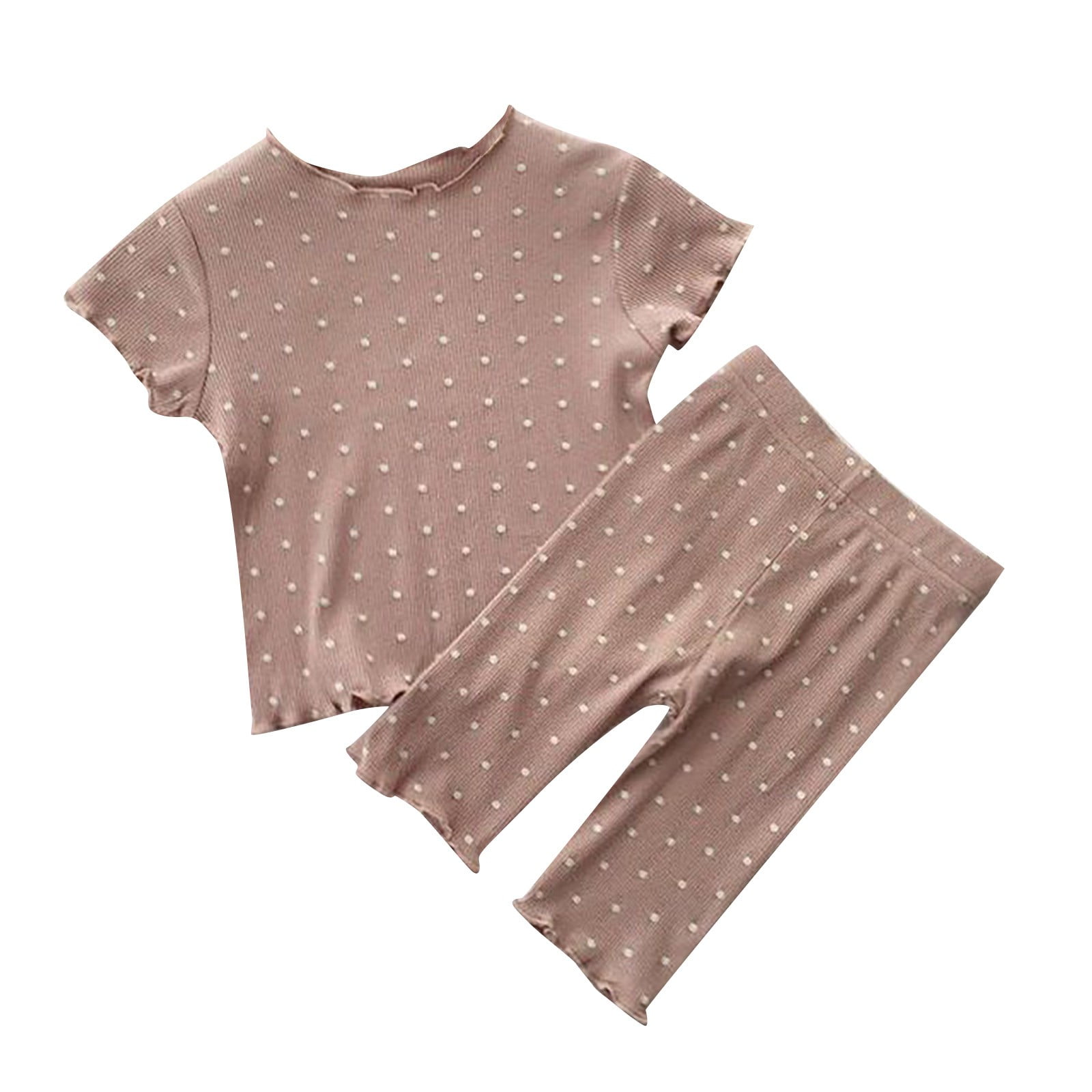 Baby Girls Pajamas Set Polka Dot Sleepwear Summer Homewear Pjs Kids ...